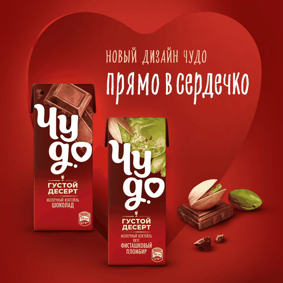 Коктейль молочный ЧУДО Шоколад 3%, без змж, 200мл купить за 69,99 ...