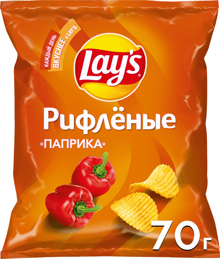 Чипсы картофельные LAY'S Рифленые со вкусом паприки, 70г купить со ...